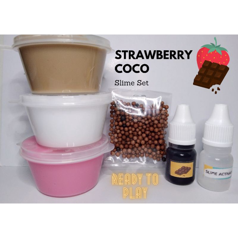 Strawberry Coco Slime Ready To Play 🍓🍫 (2oz) | Shopee Malaysia