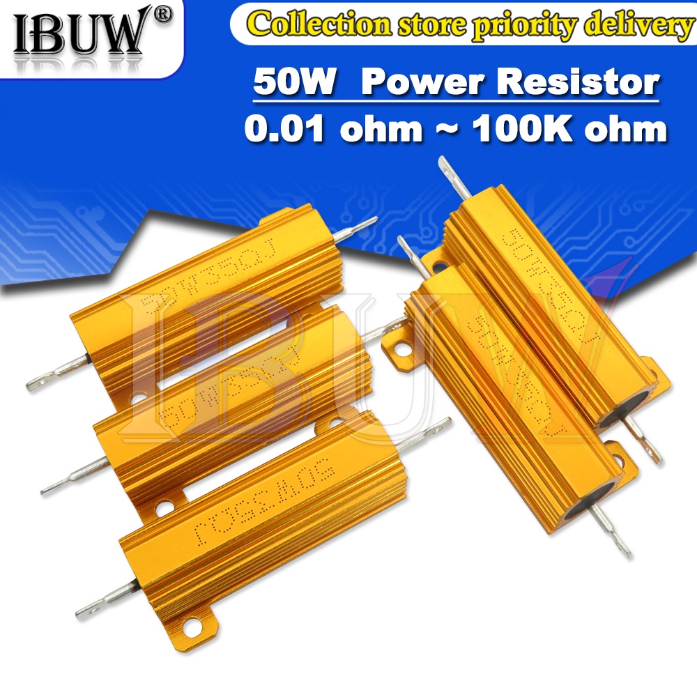 50W Aluminum Power Metal Shell Case Wirewound Resistor 0.01R ~ 47R 0.1 ...