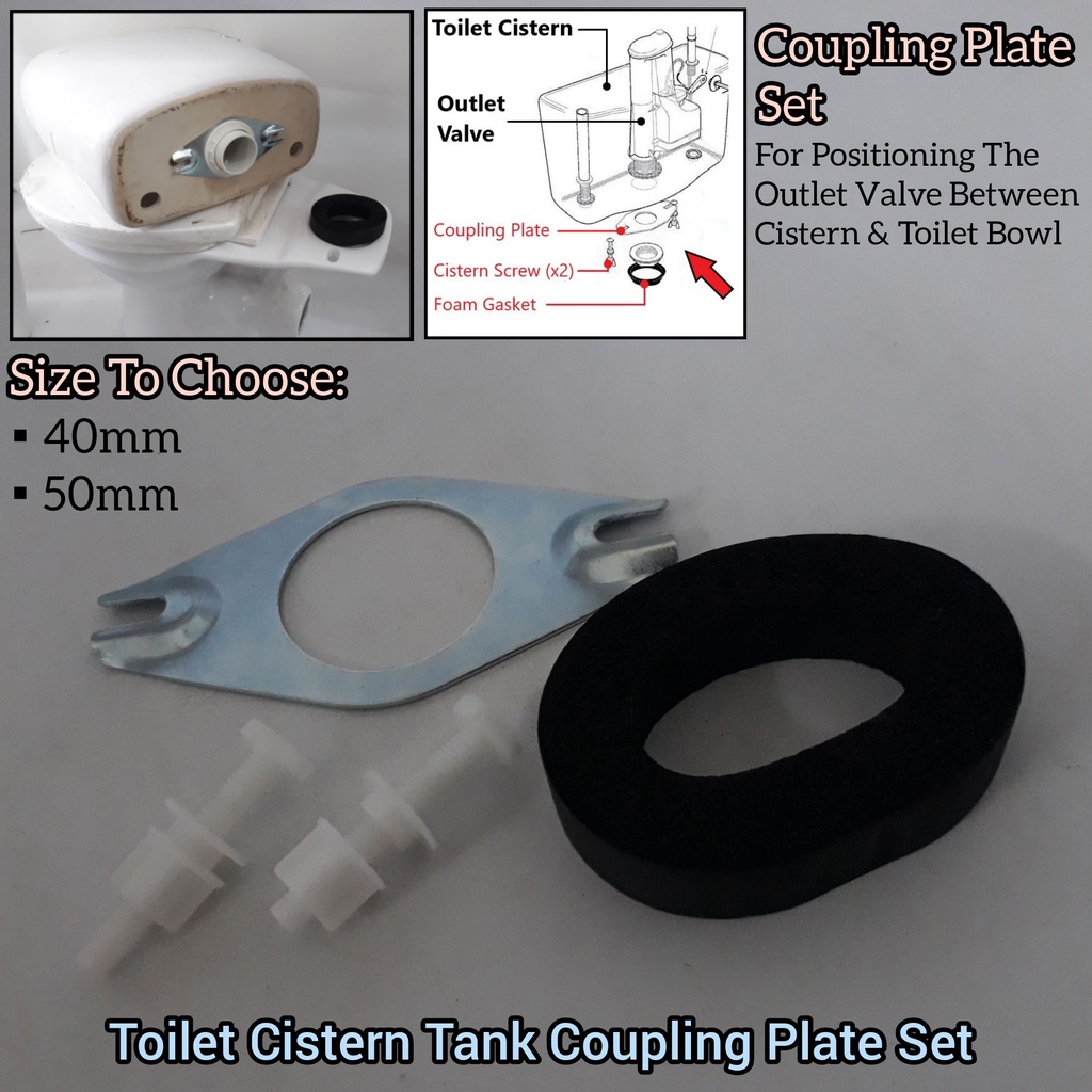 Cistern Tank Coupling Steel Couple Plate Set For Toilet Cistern Tank ...