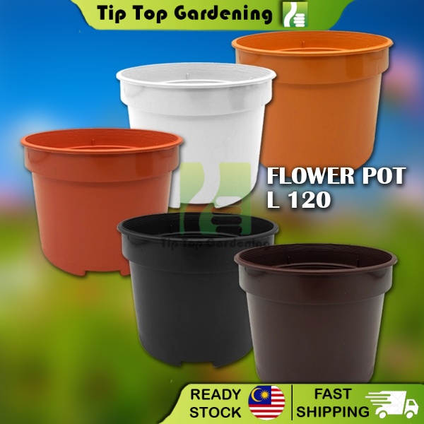 GAFRI L 120 DIAMETER 12 CM PLASTIC FLOWER POT GARDENING DECO TOOLS ...