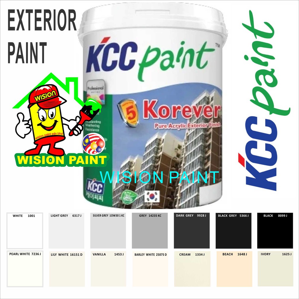 ( 1L ) KCC PAINT KOREVER PURE ACRYLIC EXTERIOR FINISH 5 YEARS KOREA ...