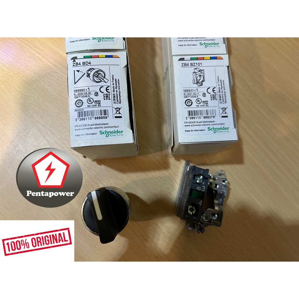 SCHNEIDER XB4BD41 ( ZB4BD4 + ZB4BZ101 ) black selector switch Ø22 2 ...