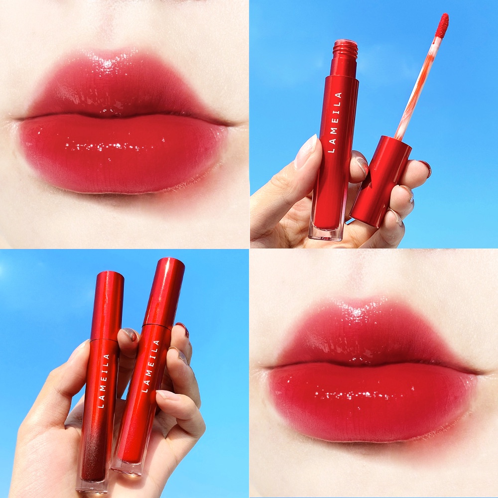 Red Tube Velvet Lipmatte Liptint, Liquid Lipstick, Water-light Mirror ...