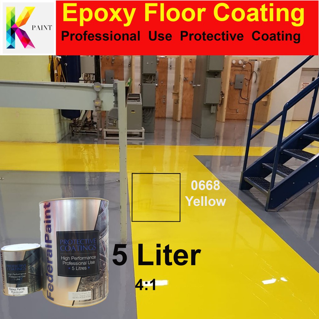 5l federal epoxy paint / 5l cat lantai / 5l epoxy floor paint / cat ...