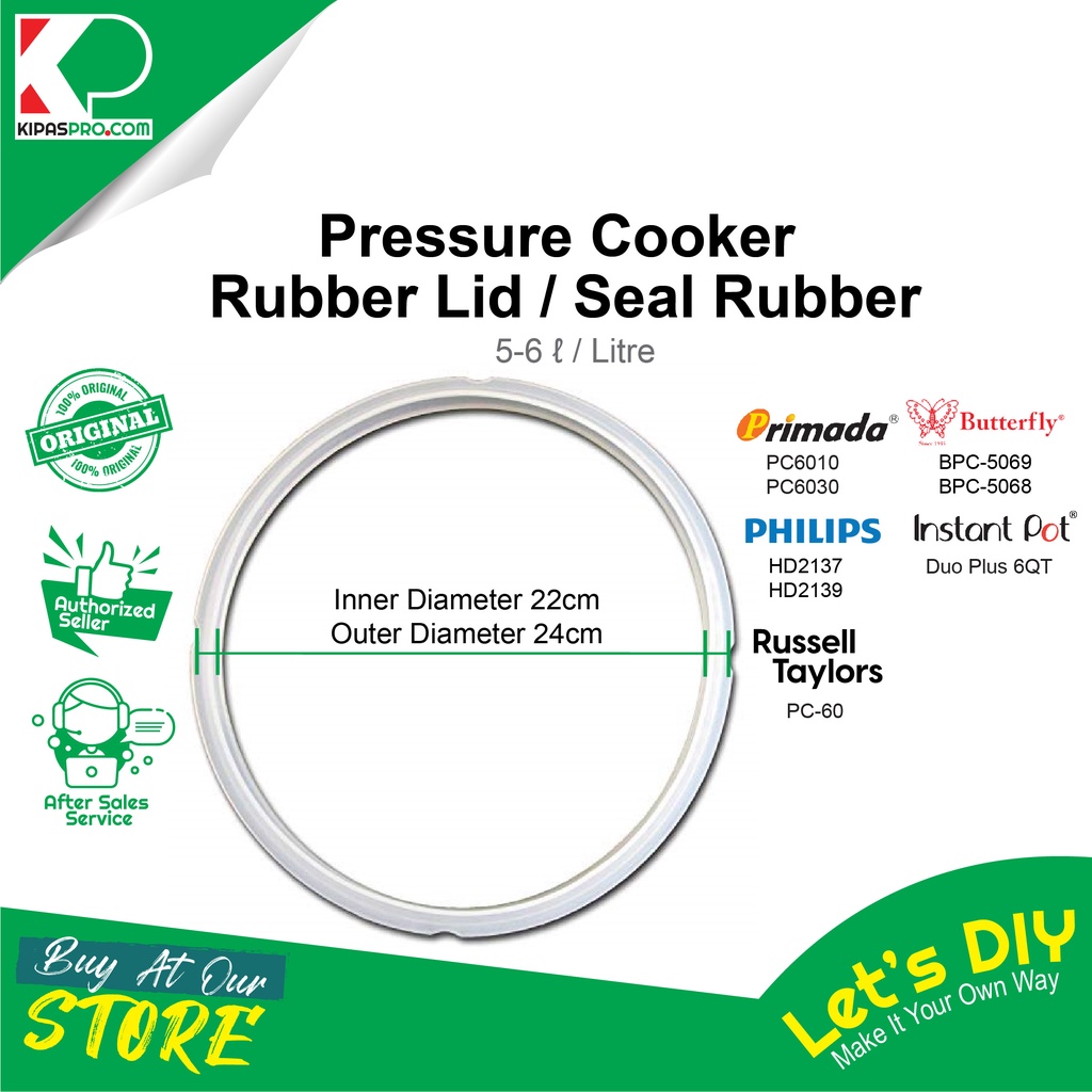GASKET PRESSURE COOKER RUSSELL TAYLOR RUBBER LID/SEAL RUBBER (5-6 LITRE ...
