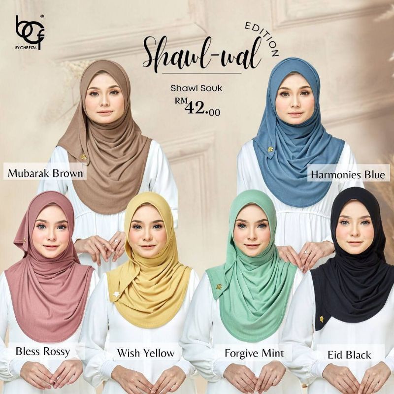 SHAWL SOUK BCF BY CHEFIZA | TUDUNG SAUK SARUNG SHAWL | TUDUNG SHAWL ...