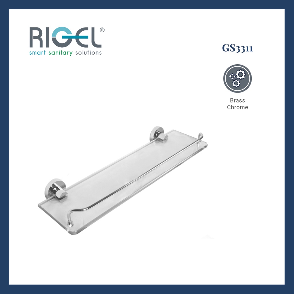RIGEL Bathroom Glass Towel Shelf GS3311 | Shopee Malaysia
