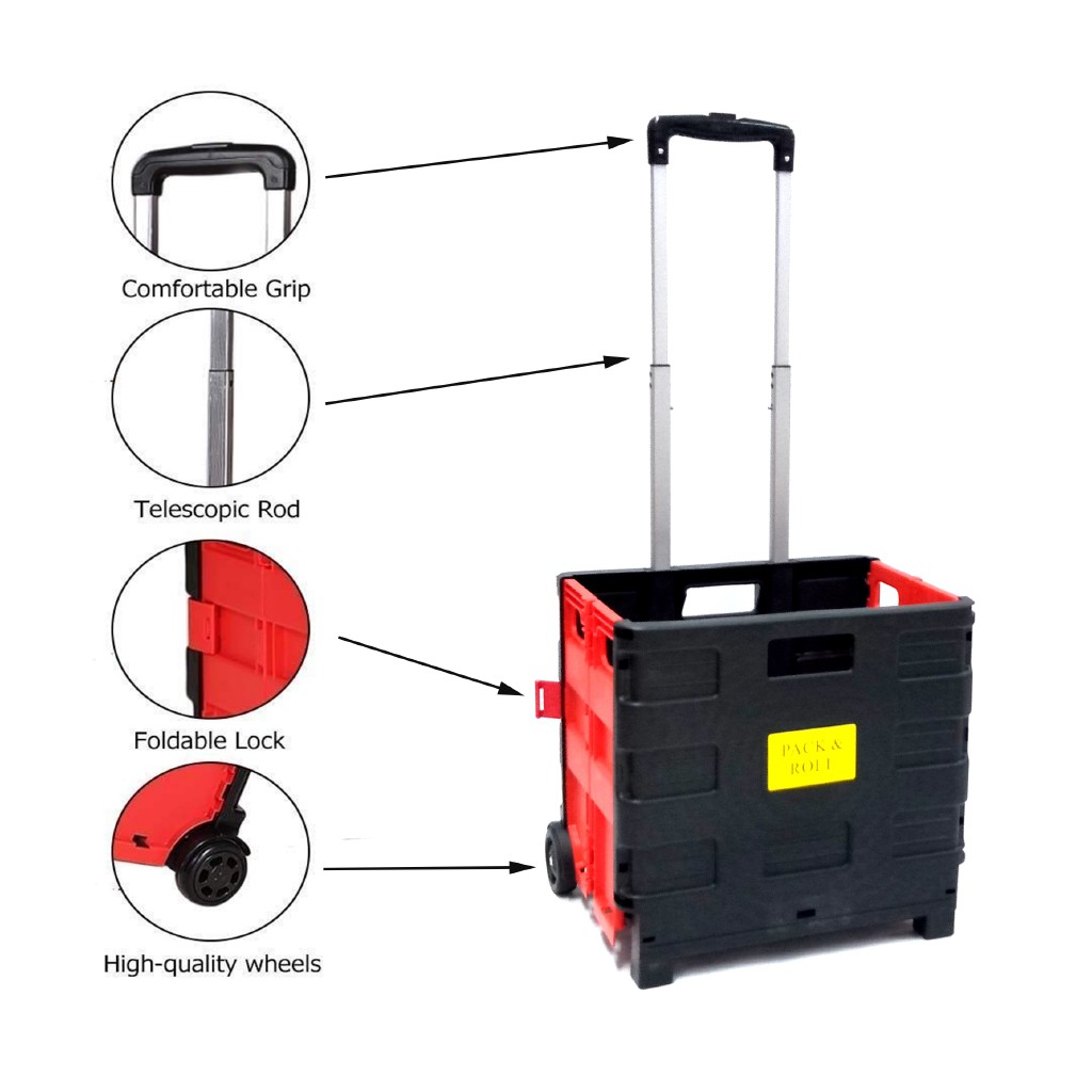 Trolley Portable Storage Box Pack Foldable Shopping Cart Luggage and ...