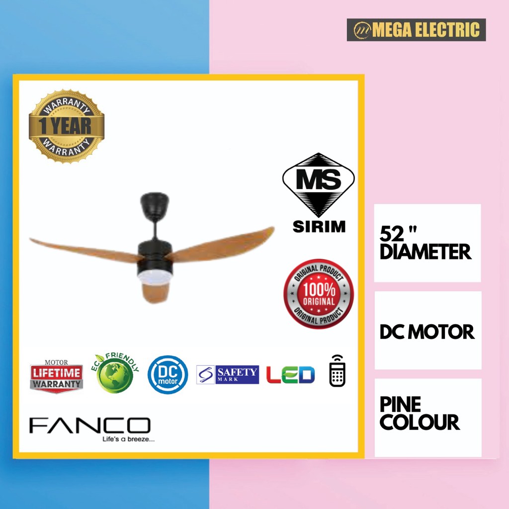 (Display Set/Box Defect Dirty) FANCO/VELOCITY 52ZSM-1321 PINE (52") DC ...