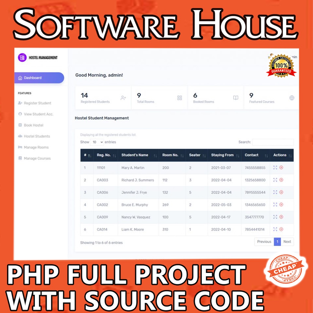 Hostel Management System Full PHP Project with Source Code | Shopee Malaysia