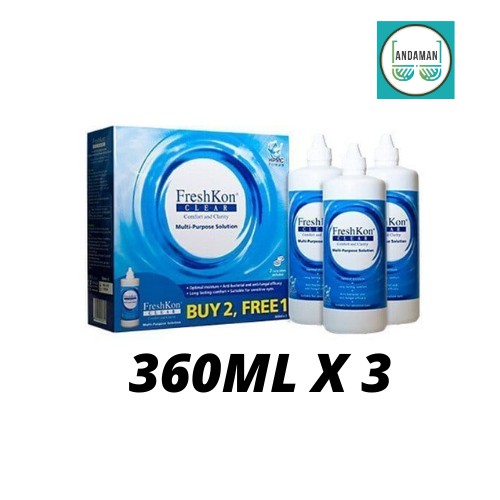 Freshkon Clear Multi Purpose Solution (360ml x 3) | Shopee Malaysia