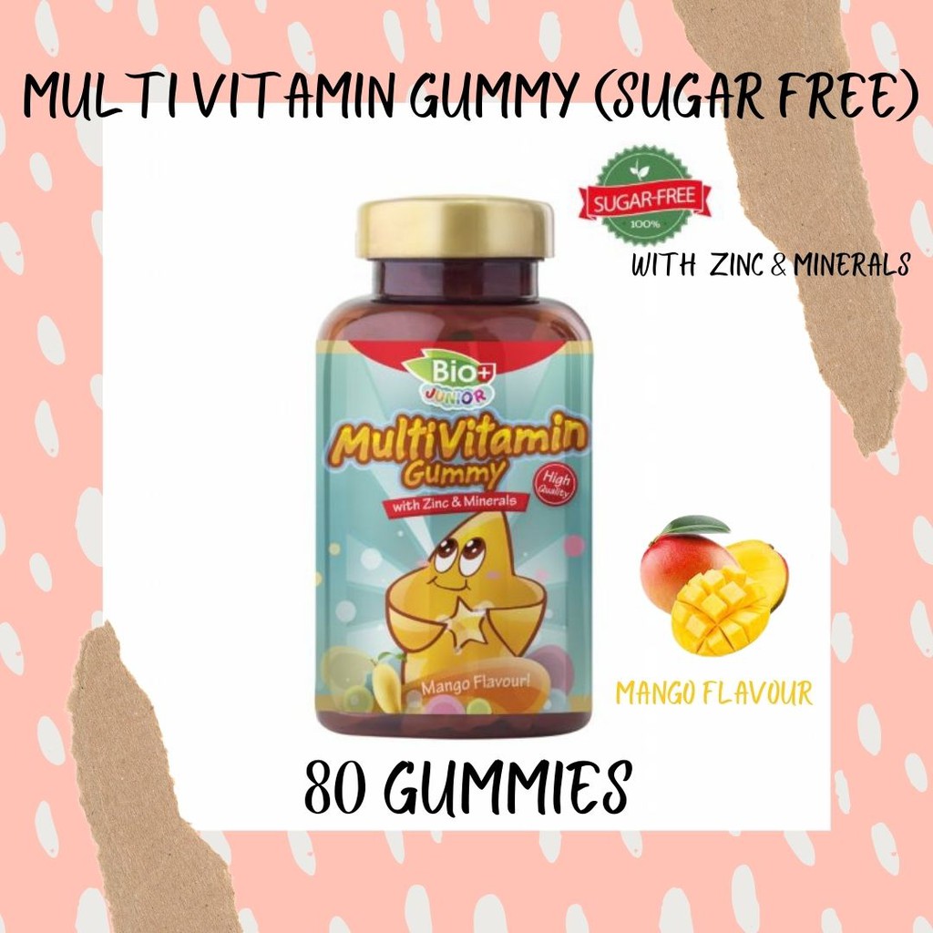 Bio+ Junior Multivitamin (Sugar Free) with ZINC & MINERALS 80S(Mango ...