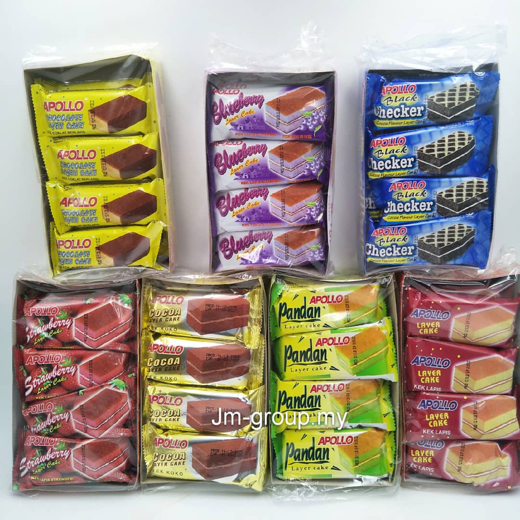 Apollo Layer Cake 8pcs ( Original /Strawberry / Blueberry/ Chocolate ...