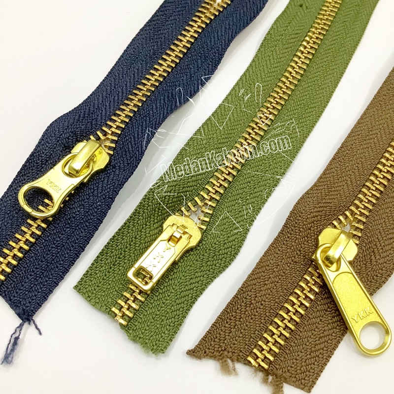 #BJ202005GG (50cm, meter) Zip Tembaga YKK #5 Warna Free Kepala Zip Coloured Zipper @ 19 pilihan ...