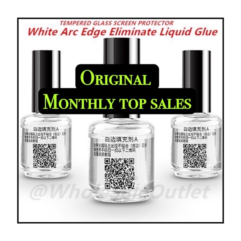 (Ready Stock) White Edge liquid Tempered Glass Screen protector oil ...