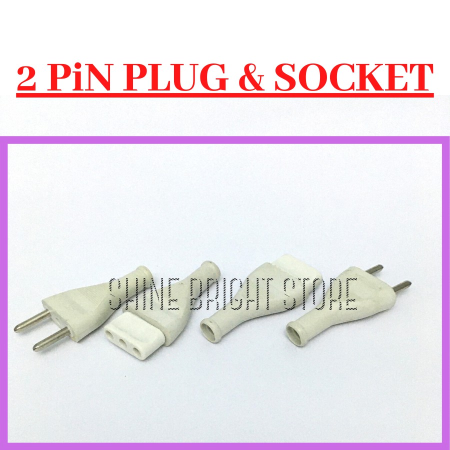 2pin Euro Plug And Socket / 2 PIN NYLON PLUG & SOCKET | Shopee Malaysia