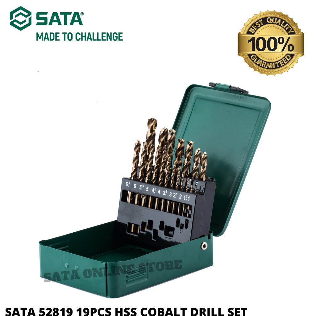 SATA 52819 19PCS HSS COBALT DRILL SET / SATA DRILL BIT / SATA METAL ... SATA 52819 19PCS HSS COBALT DRILL SET / SATA DRILL BIT / SATA METAL ...