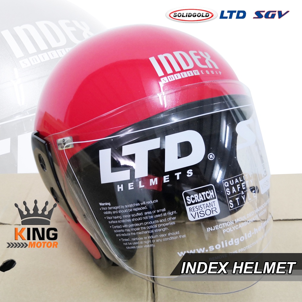 [100% ORIGINAL] INDEX HELMET VISOREX RED COLOR - SIRIM APPROVED ...