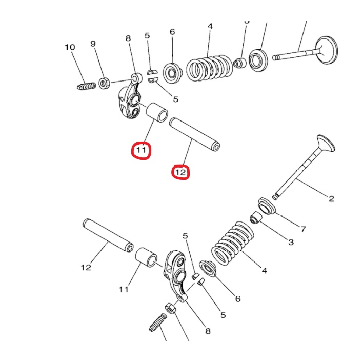 ROCKET ARM SAP PIN ROCKER ARM BUSH SHAFT ORIGINAL HLY YAMAHA 115 ...