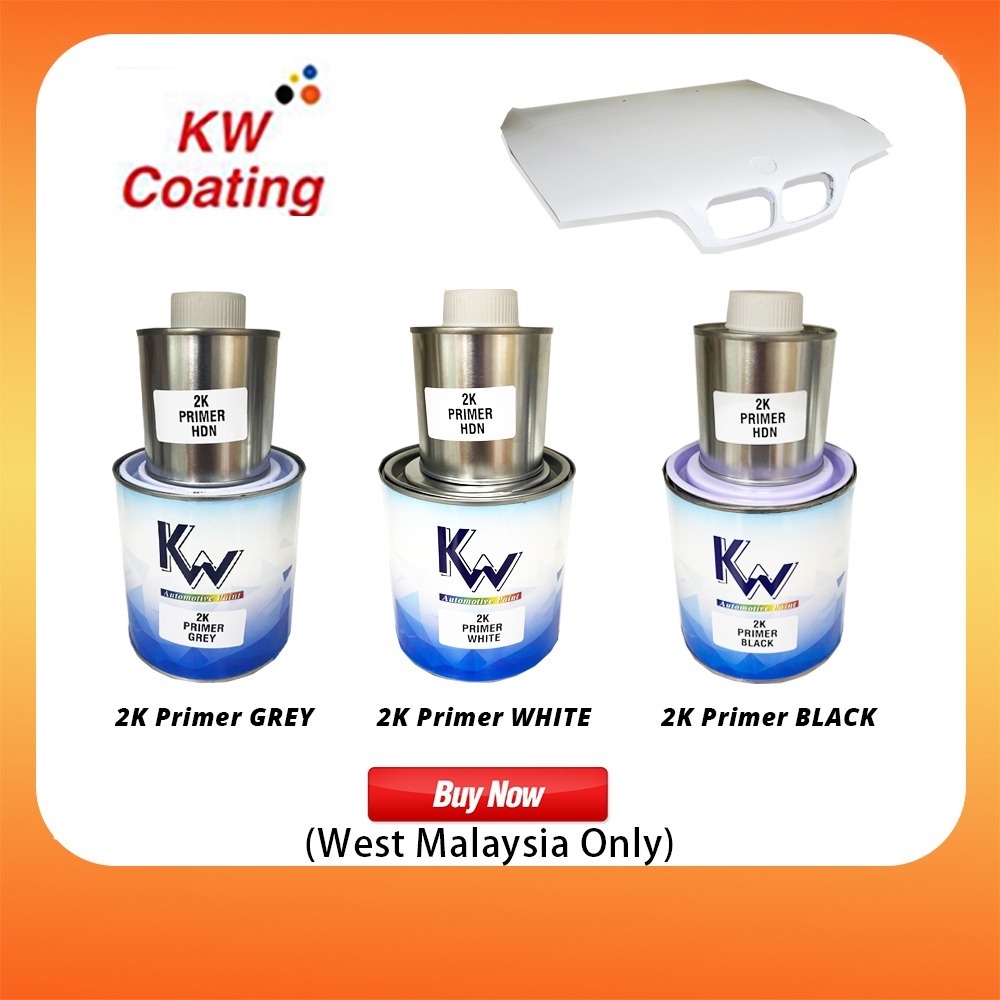 KW 2k Primer Undercoat 2k Primer Grey White Black | Shopee Malaysia