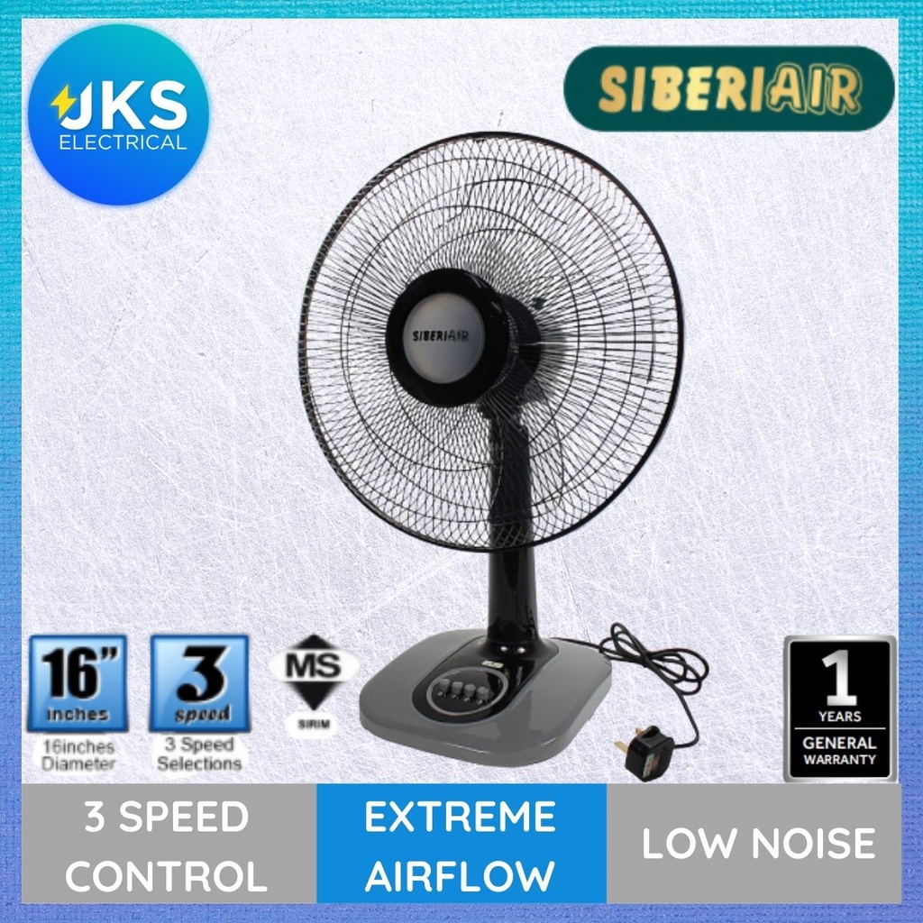 SIBERIAIR 16" Table Fan (Dark Grey) | Shopee Malaysia