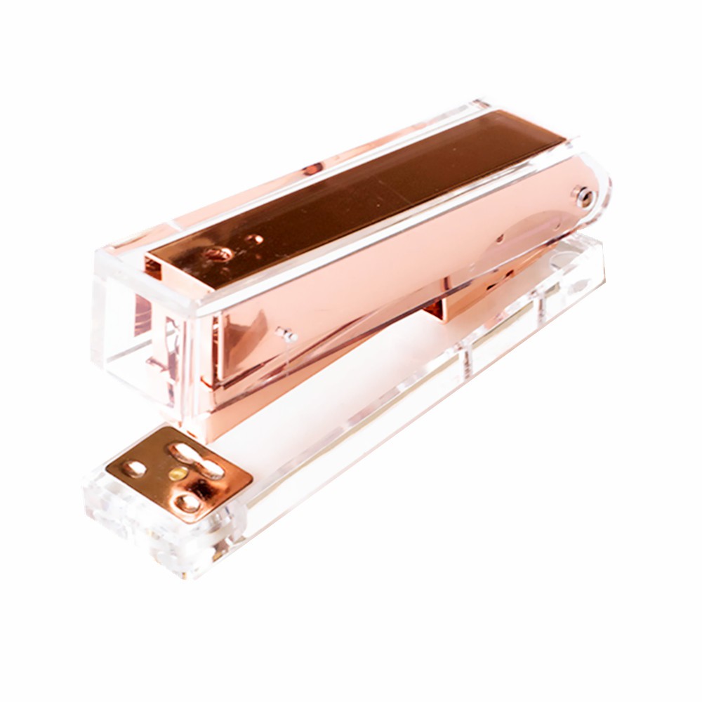 Rose Gold Stapler Acrylic Manual Stapler Desktop Staplers Metallic with ...