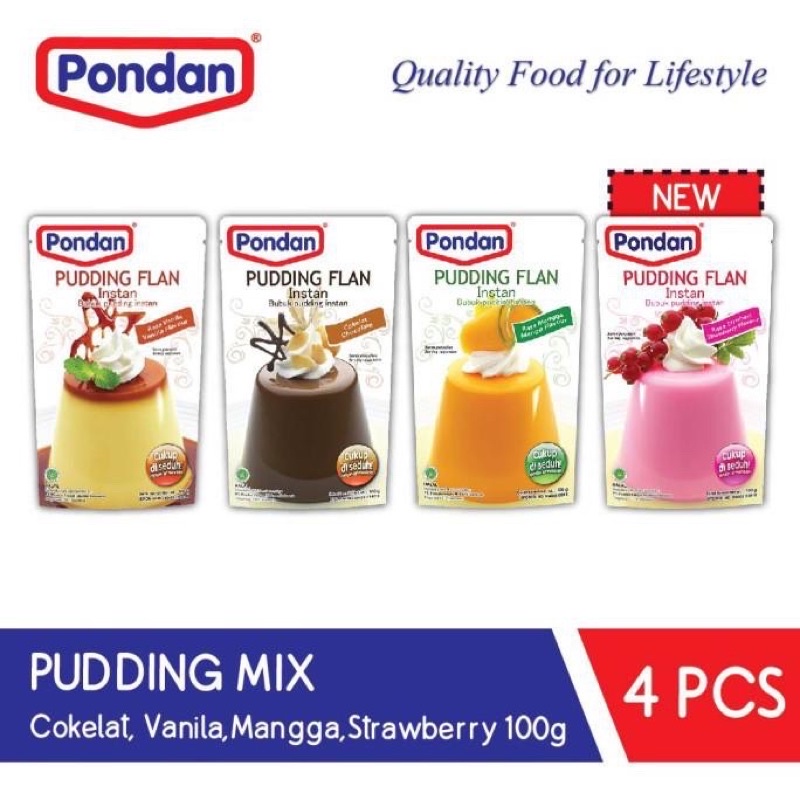 PONDAN PUDDING FLAN INSTANT POUCH 100G (INSTANT PUDDING Powder ...