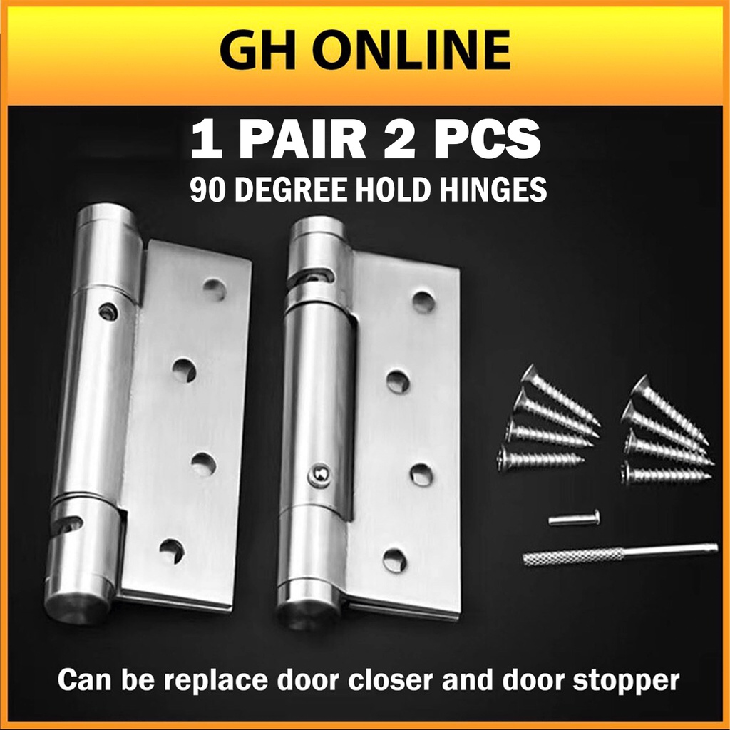 AUTO CLOSE HINGE (2PCS) DOOR HINGE ENSEL PINTU 90 DEGREE HOLD HINGE 304 ...
