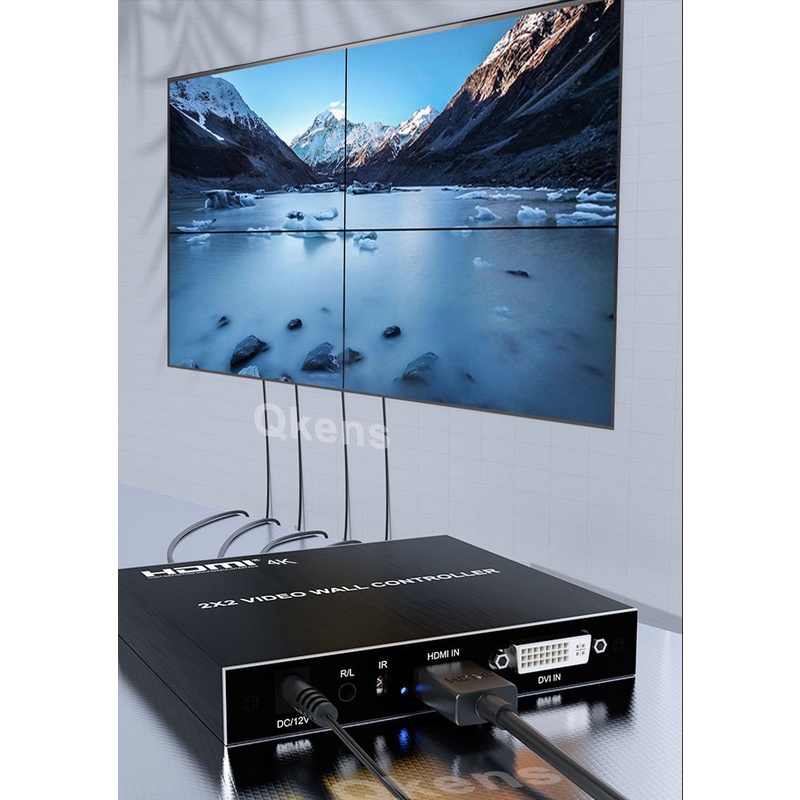 4K 2x2 DVI HDMI Video Wall Controller 1080P 60Hz 1X2 1X3 1X4 Multi ...