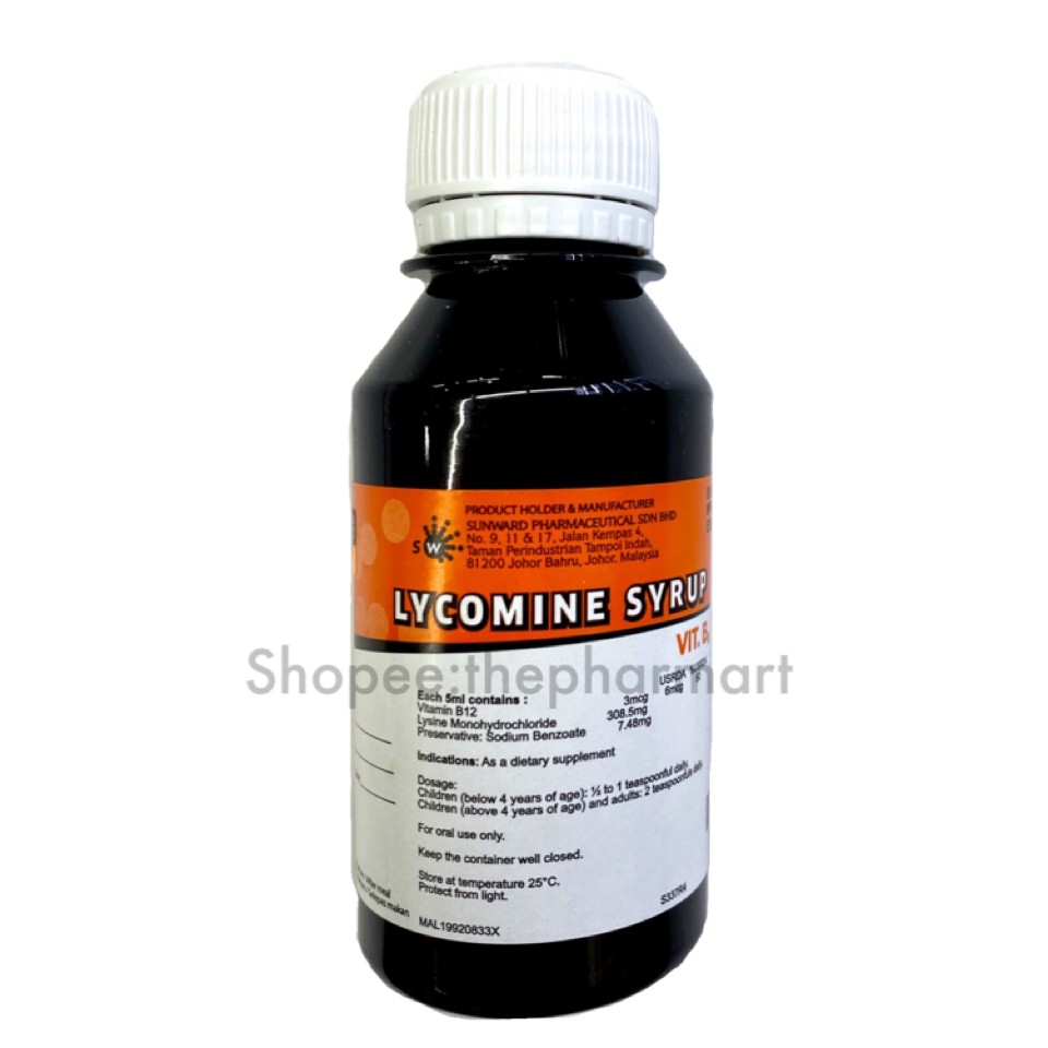 [TAMBAH BERAT/SELERA] SUNWARD Lycomine Syrup 120ML | Shopee Malaysia