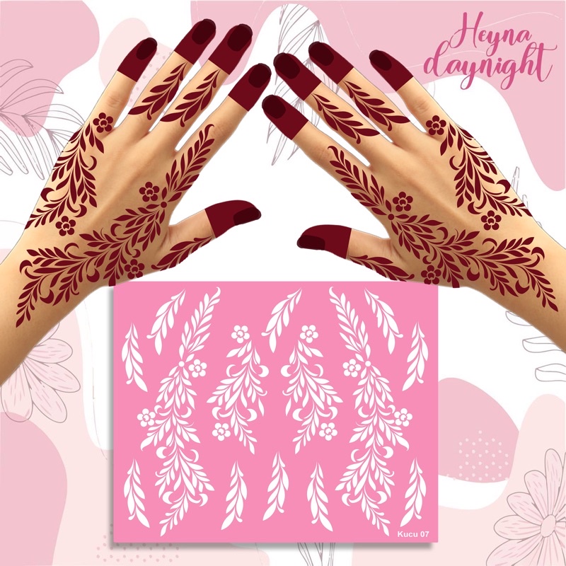 [NEW🔥] STICKER STENCIL HENNA DESIGN DAUN by Heynadaynight | Shopee Malaysia