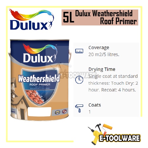 5L Dulux Paint Weathershield Roof Primer 10611V | Shopee Malaysia