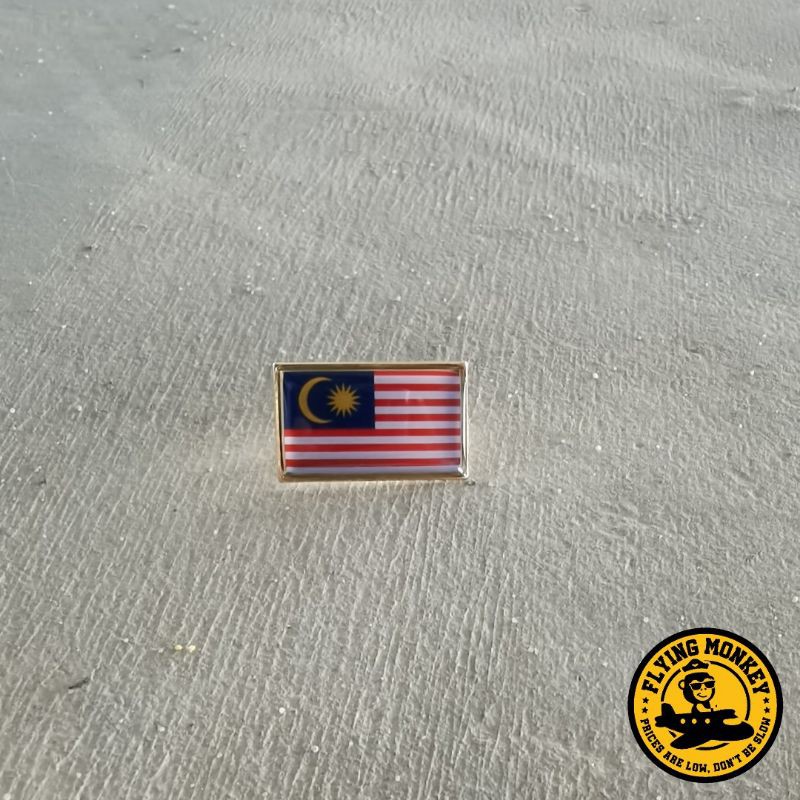 Original 18K Gold Malaysia Country Flag Badge collection Merdeka ...