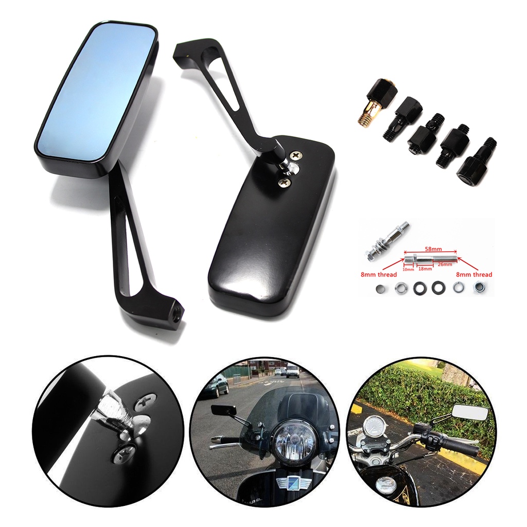 Universal M8 M10 Motorcycle Rearview Side Mirrors For Harley Davidson ...