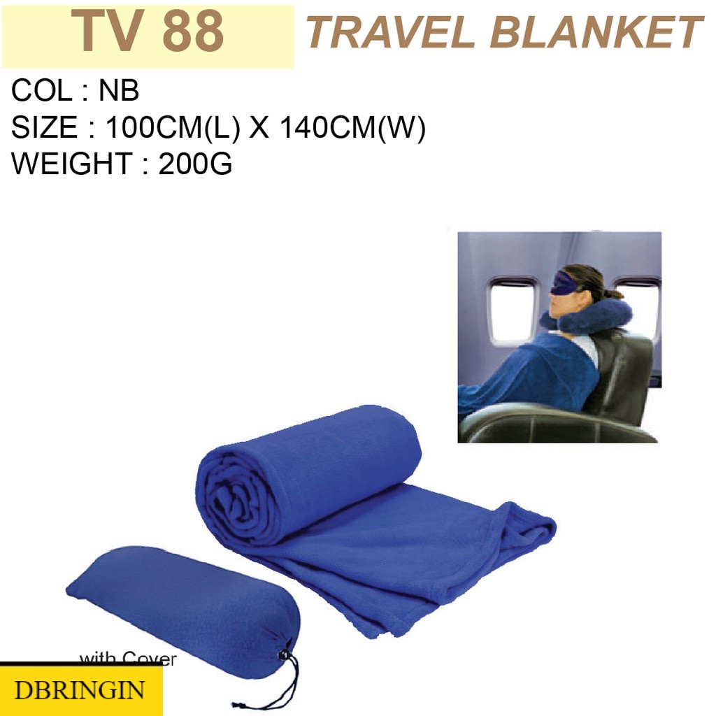TRAVEL BLANKET TV88 NAVY BLUE / Doorgift / Souvenir / Gifts / Event ...