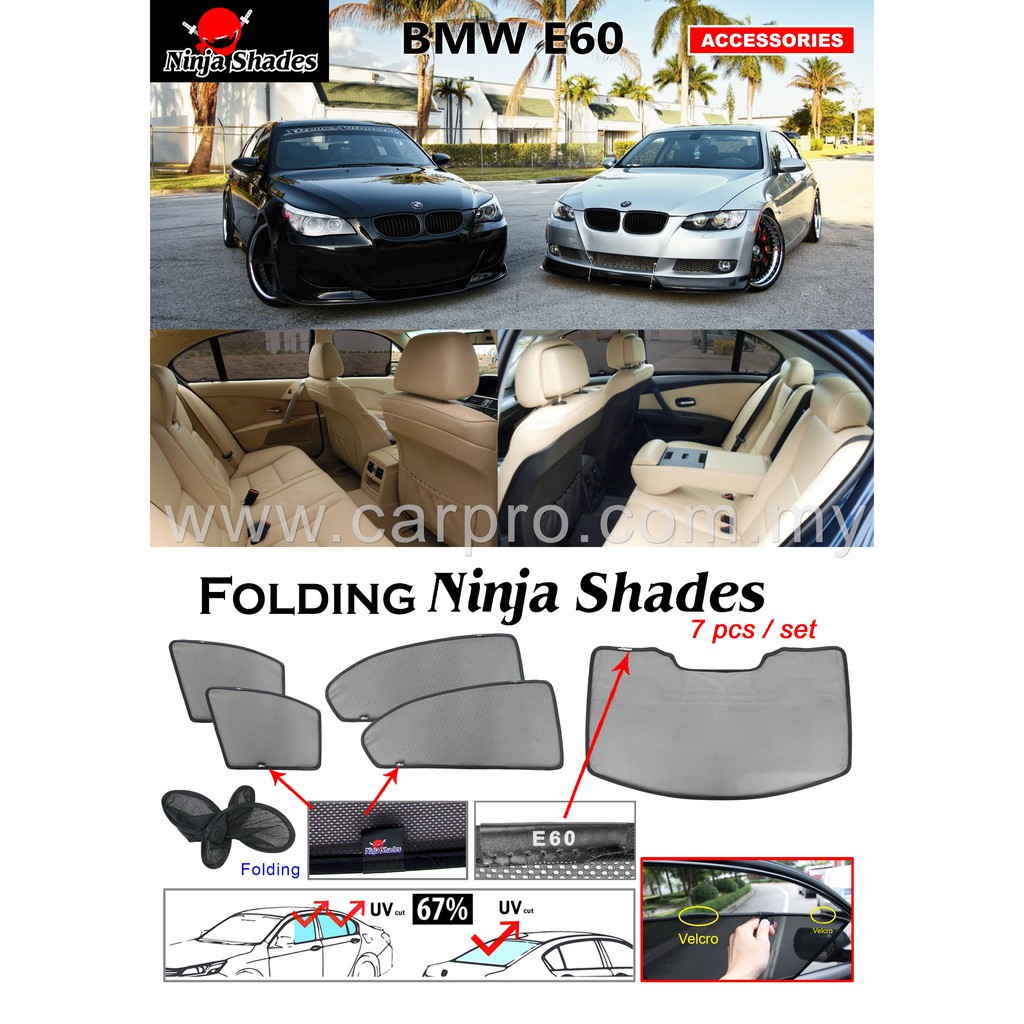 BMW E60 2003 - 2010 Magnetic Ninja Shades Sunshade (5pcs) | Shopee Malaysia