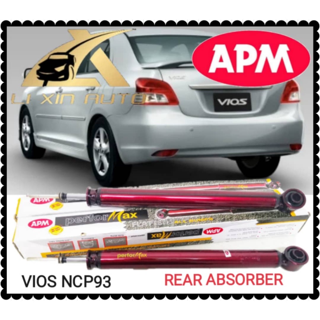 TOYOTA VIOS NCP93 REAR ( BELAKANG ) ABSORBER 2 PCS 1 PAIR APM BRAND ...