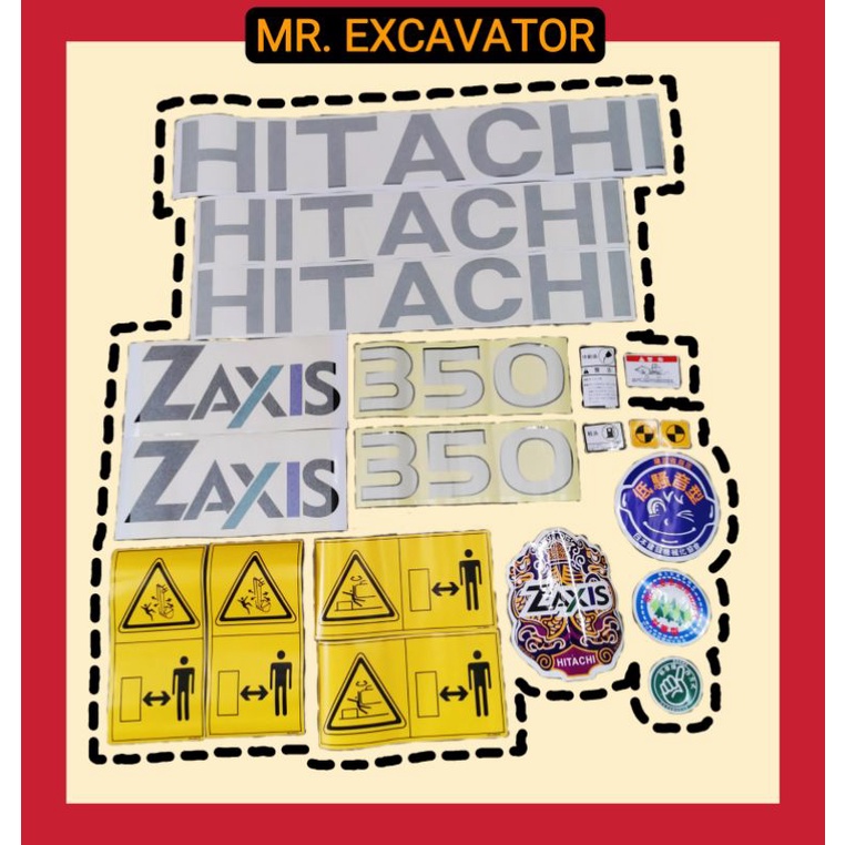 Hitachi Zaxis ZX350 Excavator Sticker Mesin Stiker 挖掘机神手贴纸 (1 Set ...