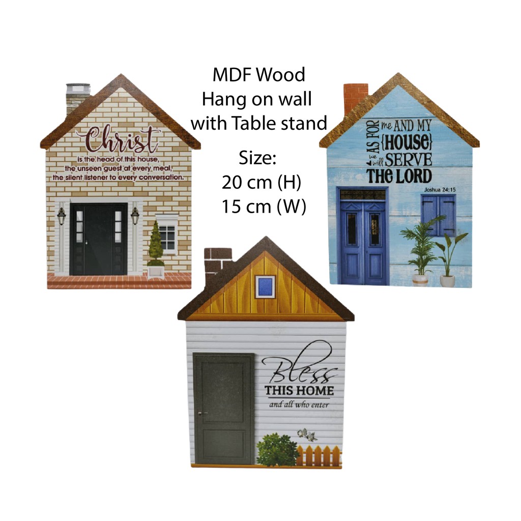 MDF House Shaped with Bible Verse 20 cm Height • Christian Gift • MDF ...