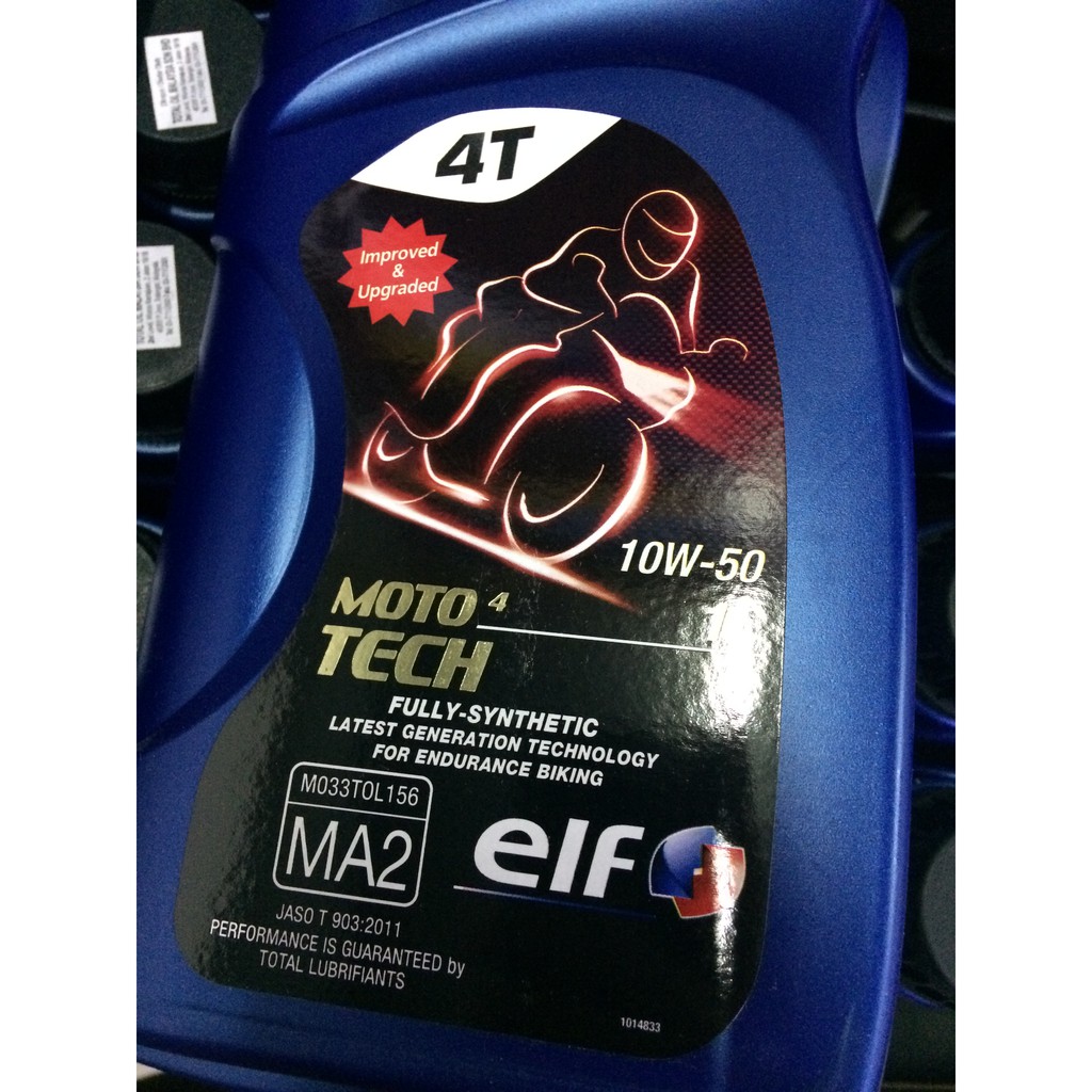 ELF 4T Fully SYNTHETIC MOTO TECH Motorcycle Engine Oil 10W-50 1 Litre ...