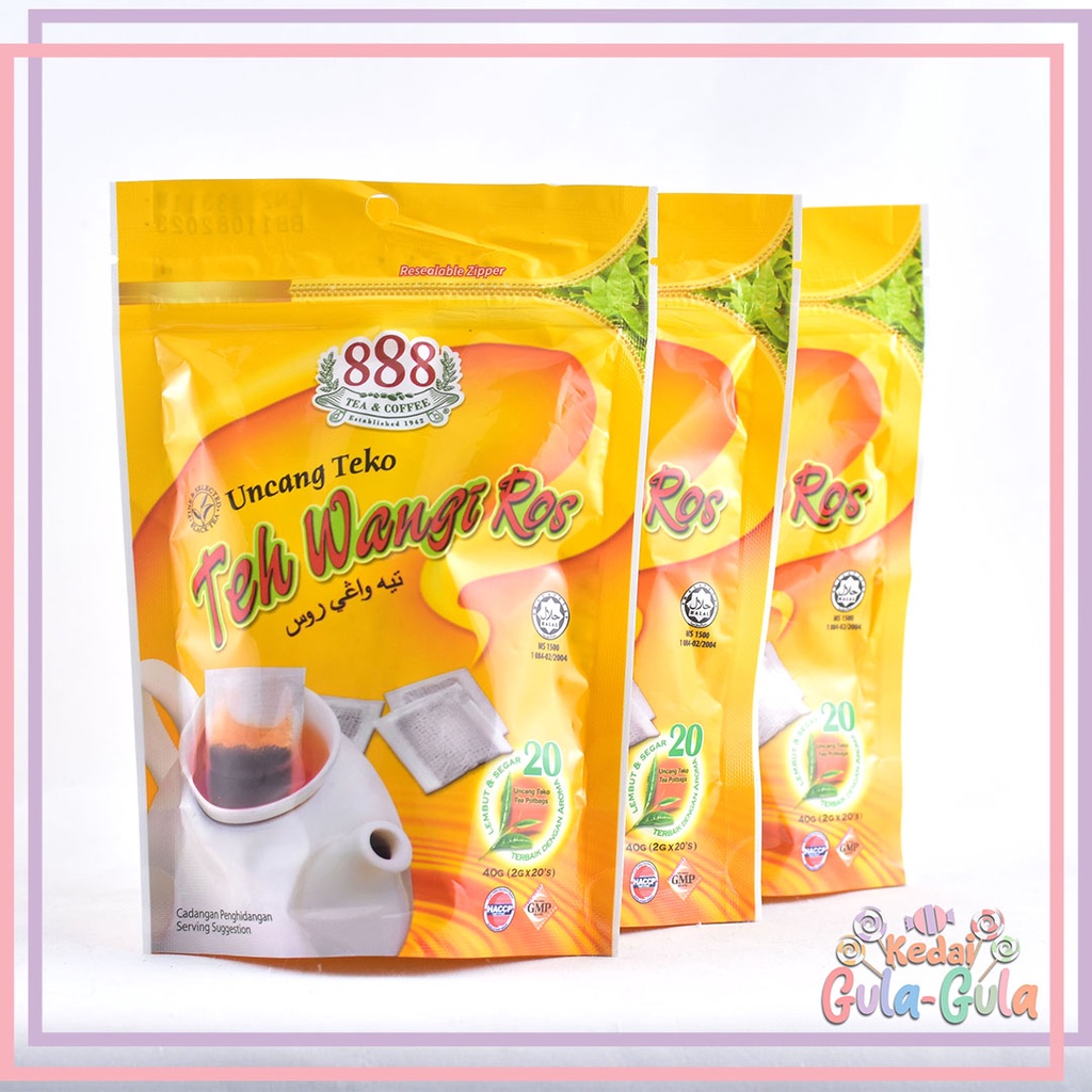 888 Teh Wangi Ros (Uncang) | Pot Bag Ros Frangrance Tea (2g x 20 sachet ...