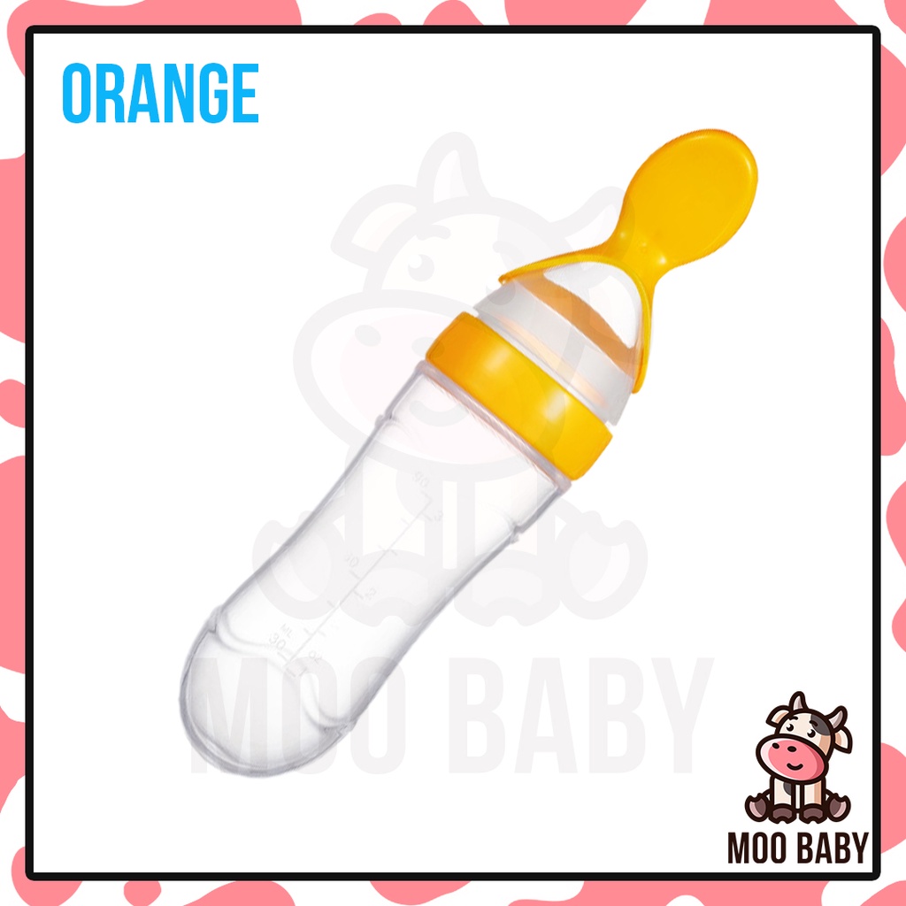 Moo Baby Squeeze Feeder with Cover Baby Feeding Spoon Feeder Baby Food ...