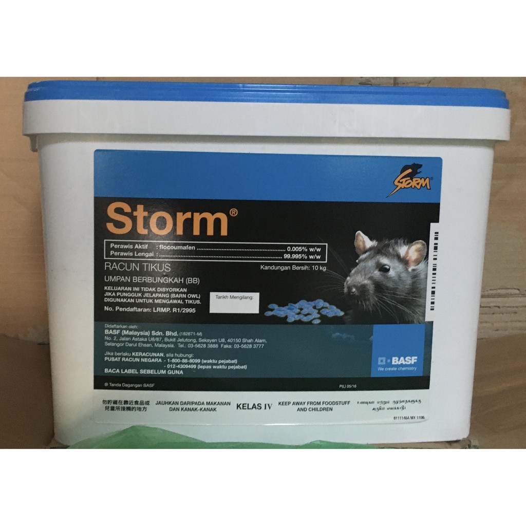 * ORIGINAL * BASF Storm 10kg / racun serangga / tikus / flocoumafen ...