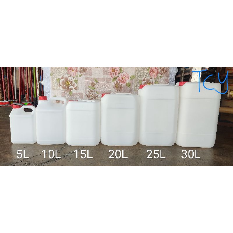 GELEN TONG MINYAK AIR 5L 10L 15L WHITE CONTAINER JERRY CAN | Shopee ...