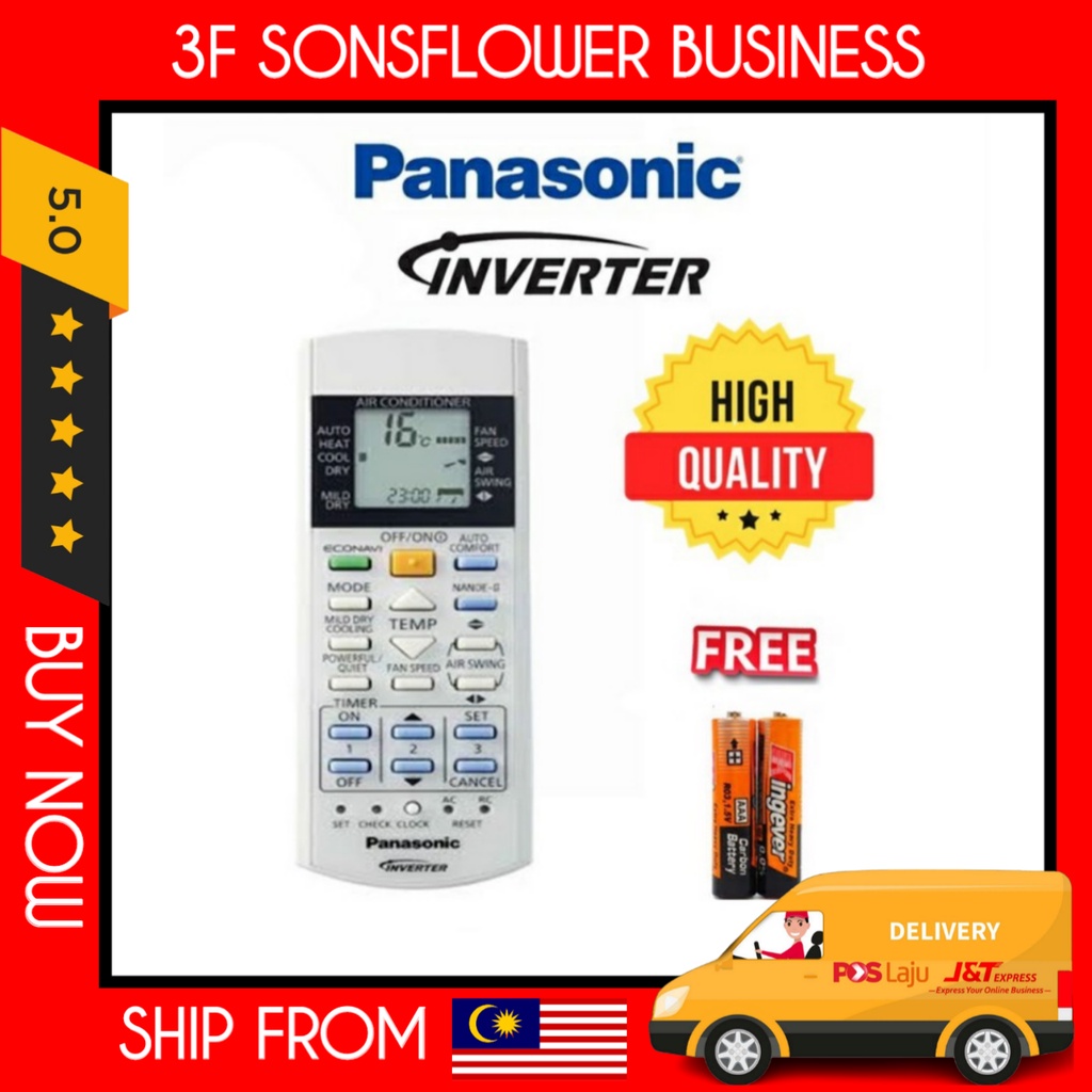Panasonic Inverter Air Conditional Remote Control/ Remot Econ | Shopee ...
