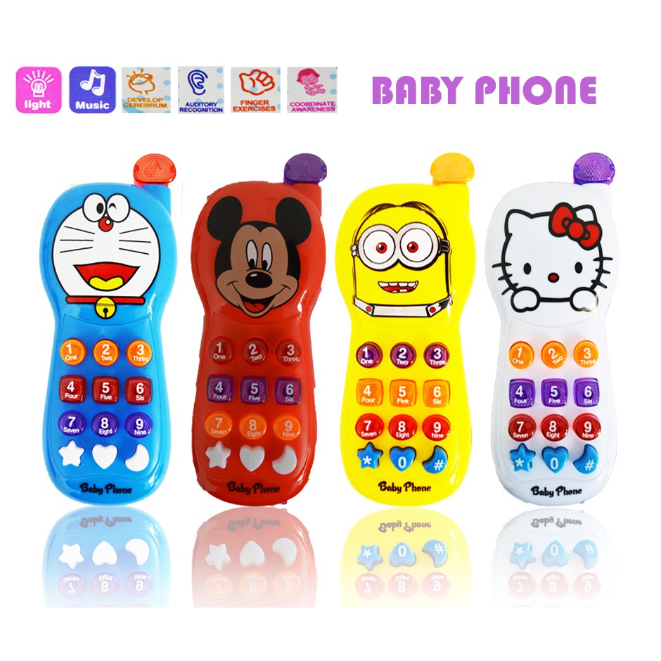 Cartoon Toy Phone With Music & Light For Kids & Children/Telefon Kartun ...