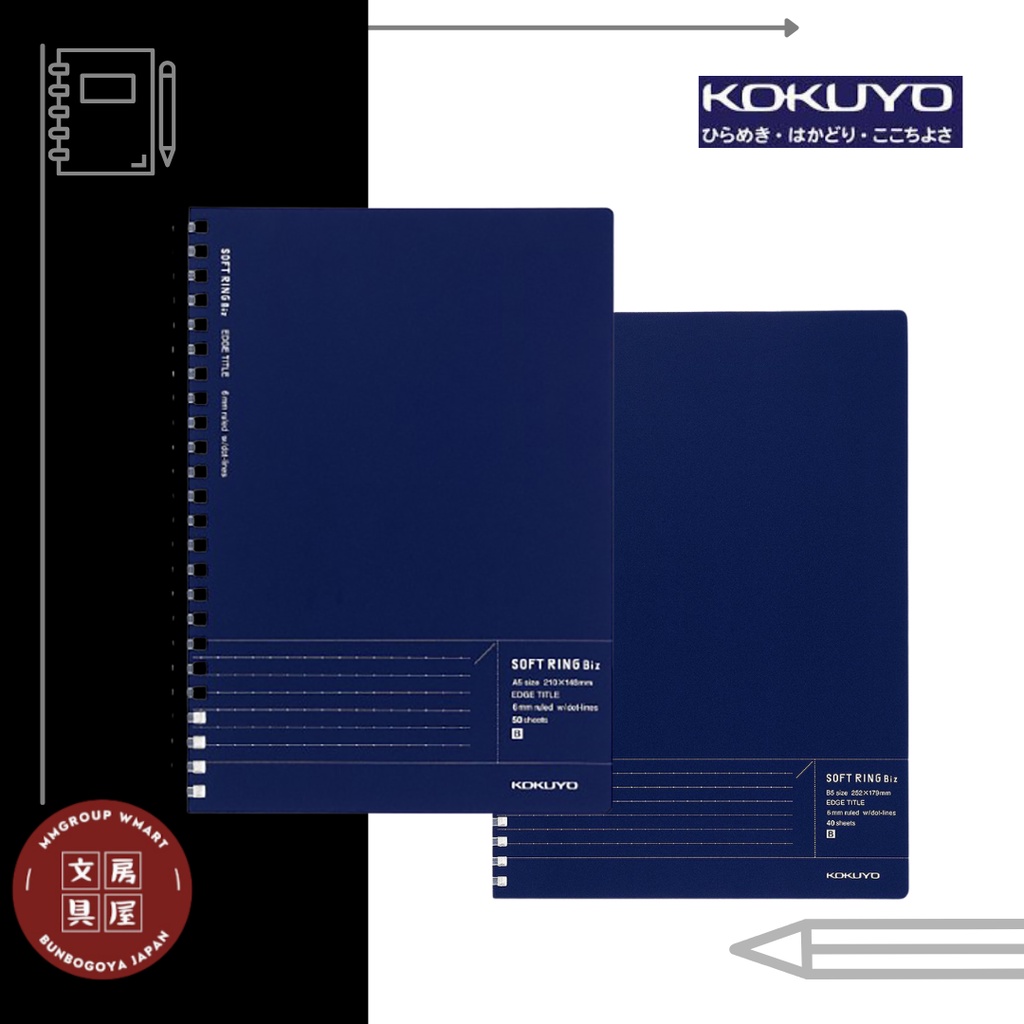 [Ready Stock] Kokuyo Edge Title Soft Ring Biz Notebook A5/B5 6mm Ruled Dot-lines | Shopee Malaysia