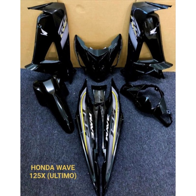 coverset honda wave 125X / 125 X / ULTIMO black plain / kosong dan siap ...