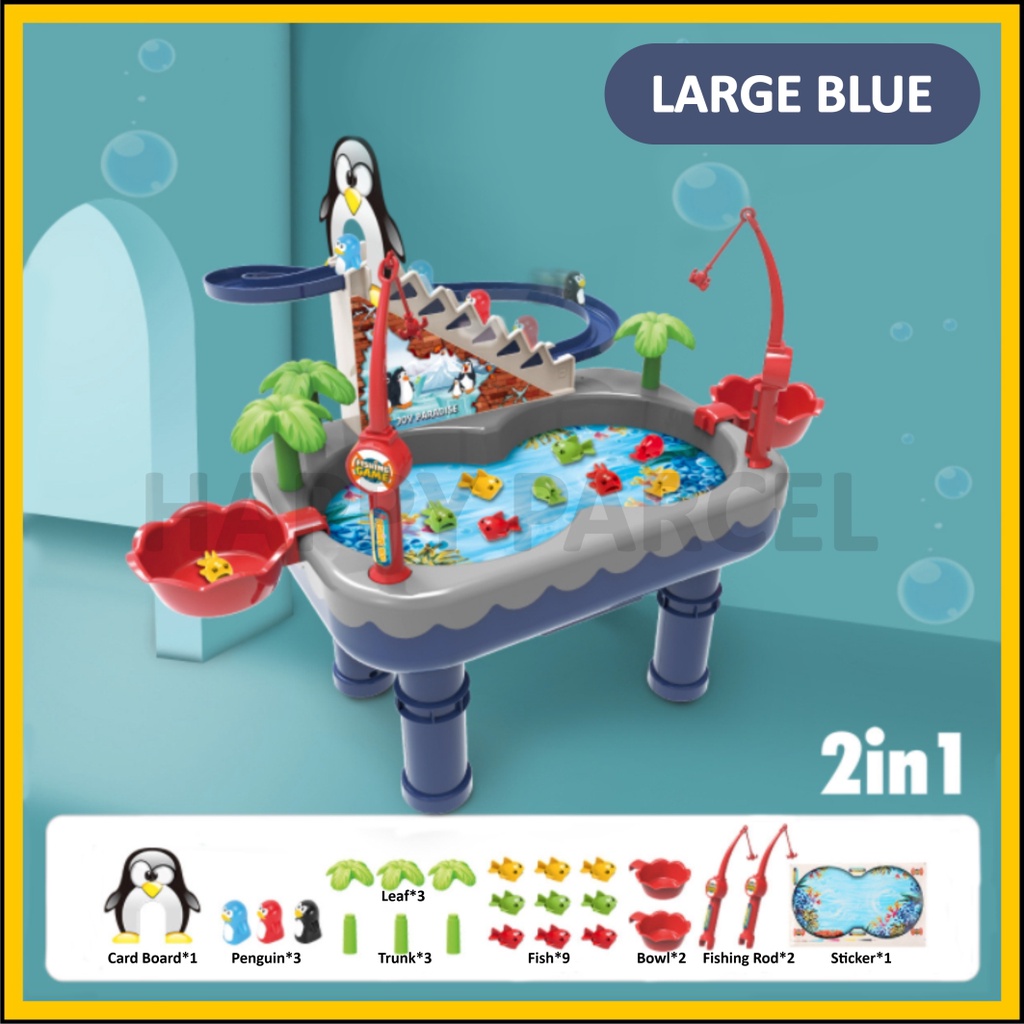 Magnetic Fishing Game Baby Penguin Race Sliding Track Montessori Toys ...