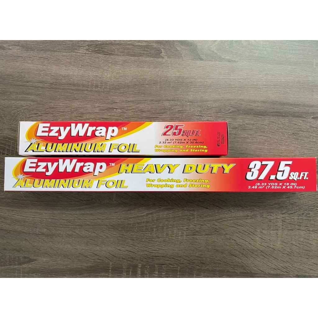 EzyWrap Aluminium Foil Sheet Roll Household Size 37.5 SQ.FT (45CM x 7.62M) / Foil Wrap | Shopee ...